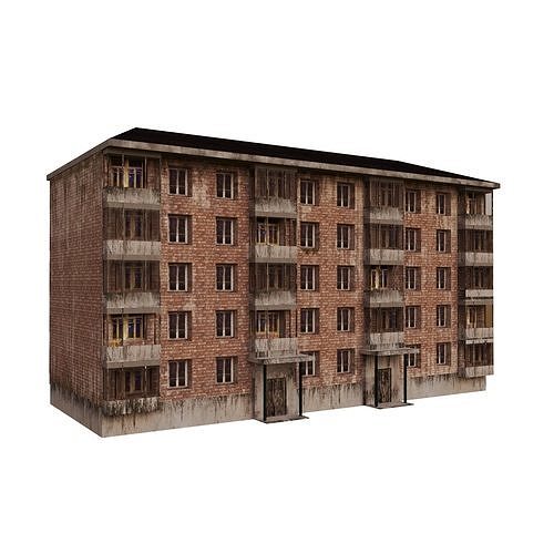 3D model Building Soviet old PBR texture VR / AR / low-poly | CGTrader