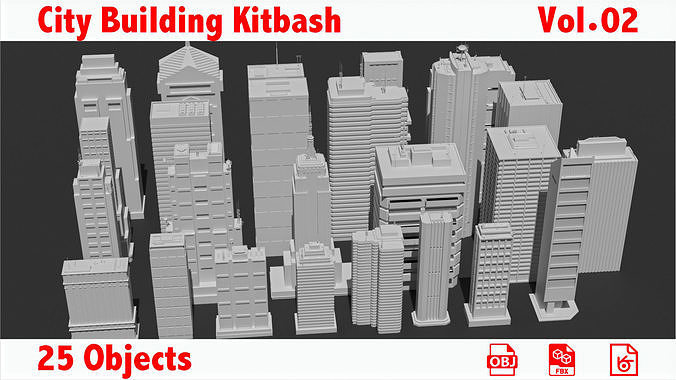 City Building Kitbash Pack 3D model | CGTrader