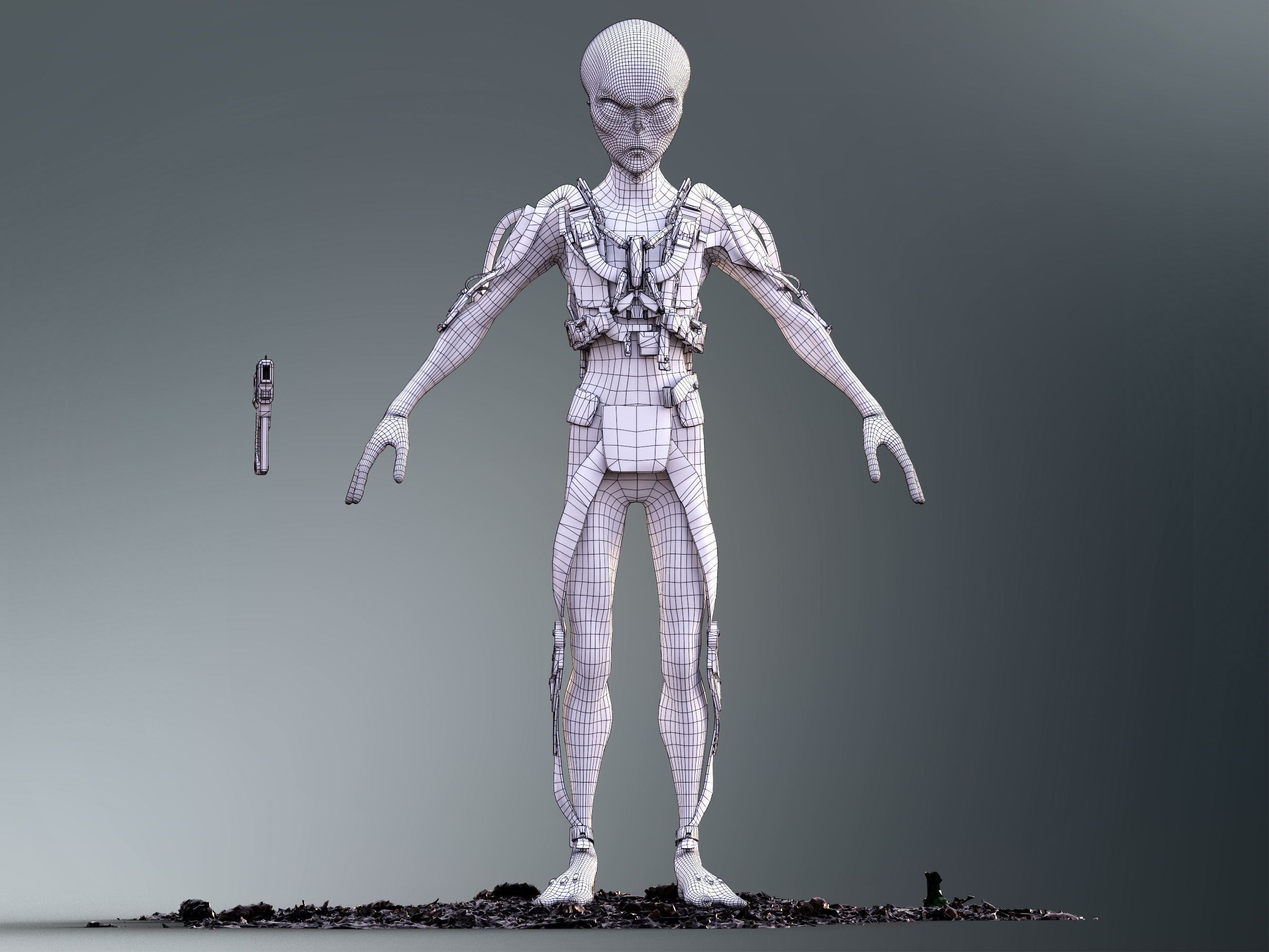 3D model Sci Fi Alien VR / AR / low-poly rigged | CGTrader