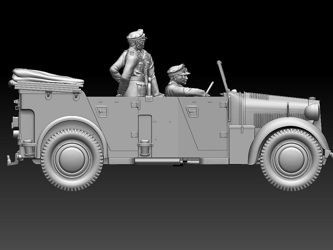 horch 901and general Rommel 3D model 3D printable | CGTrader