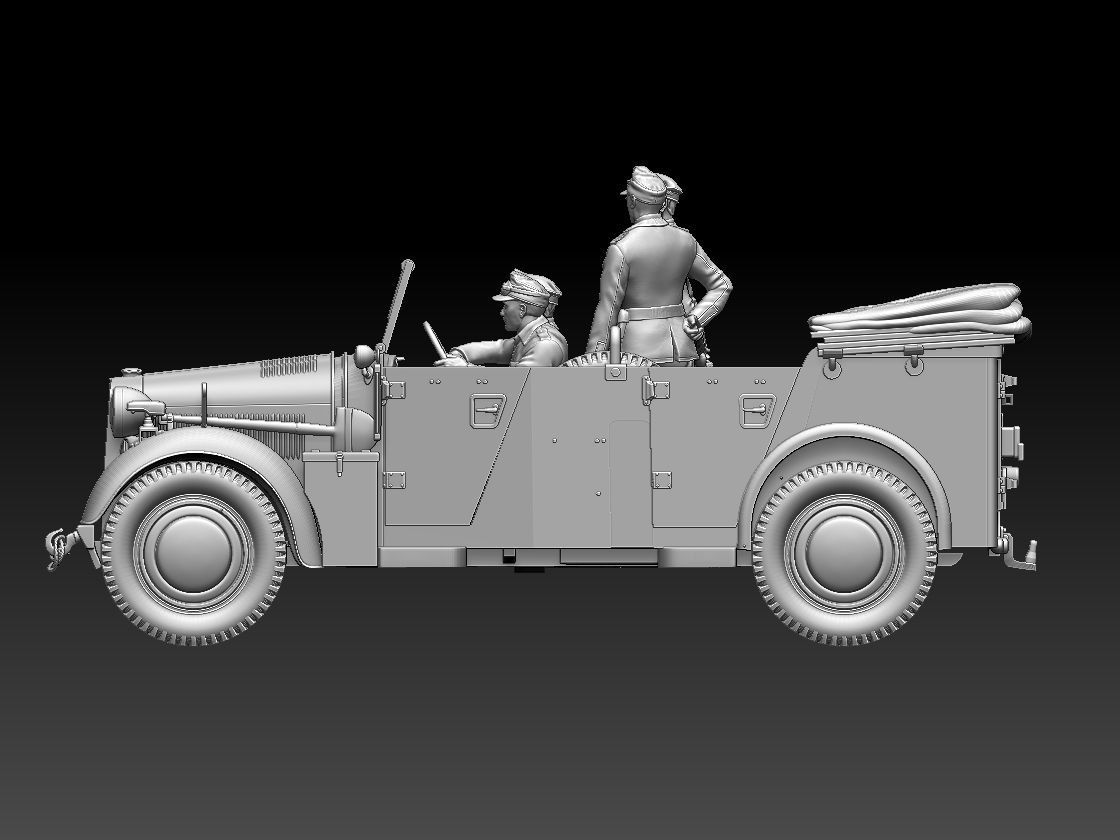 horch 901and general Rommel 3D model 3D printable | CGTrader