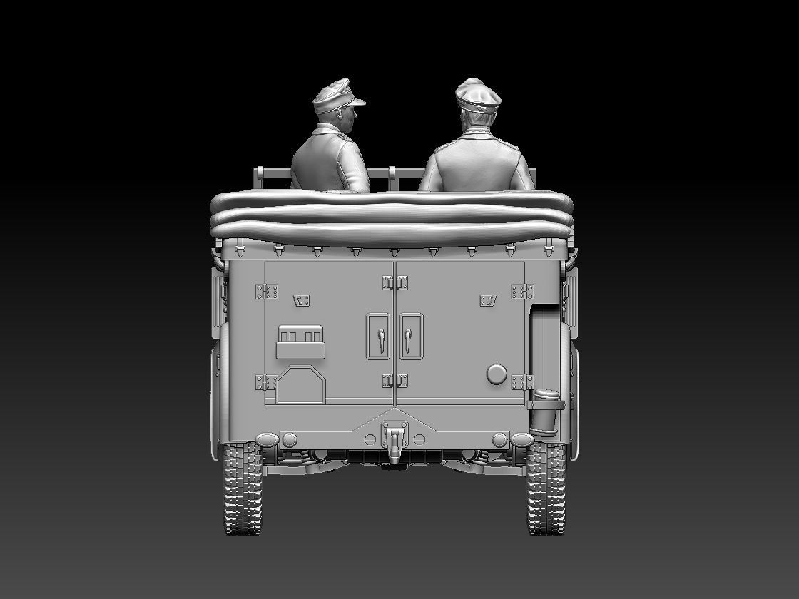 horch 901and general Rommel 3D model 3D printable | CGTrader