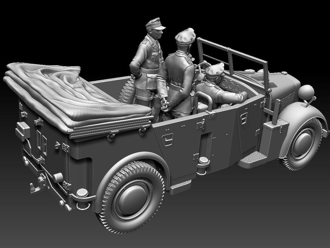 horch 901and general Rommel 3D model 3D printable | CGTrader