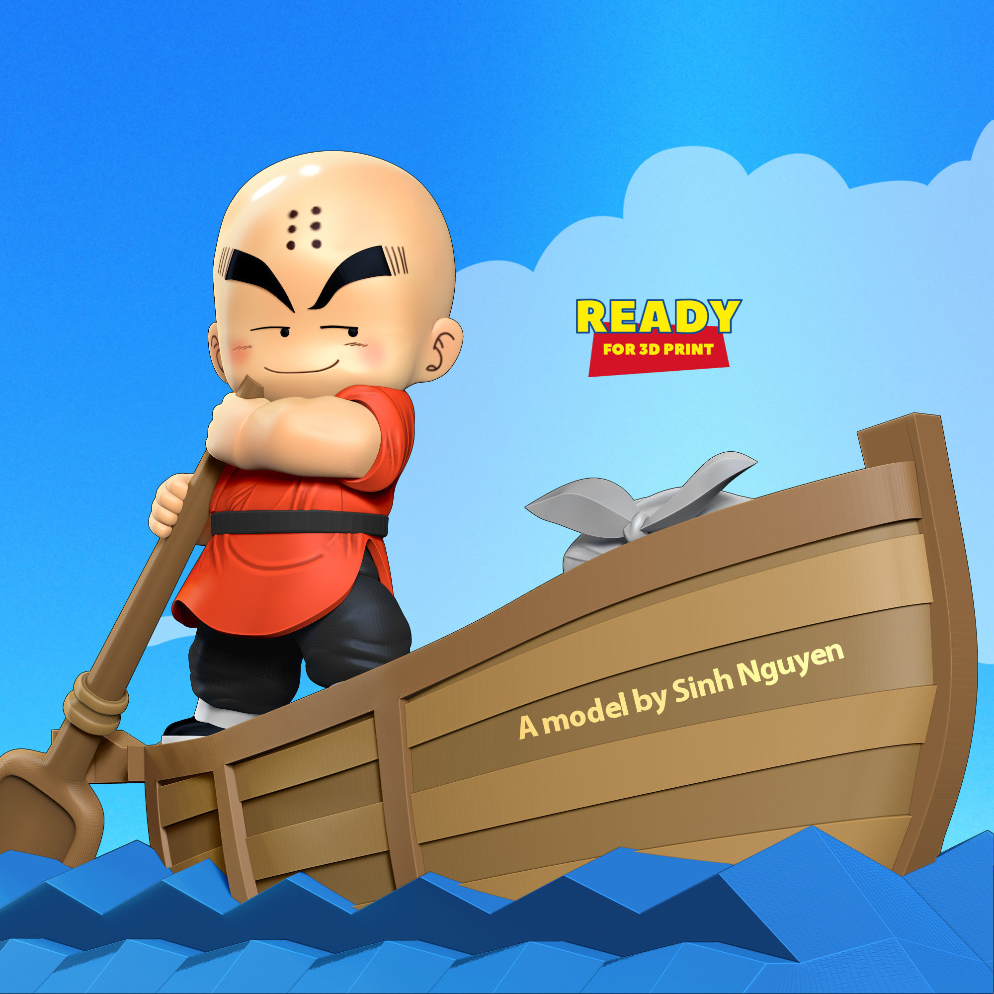 Kid Krillin 3D model 3D printable | CGTrader