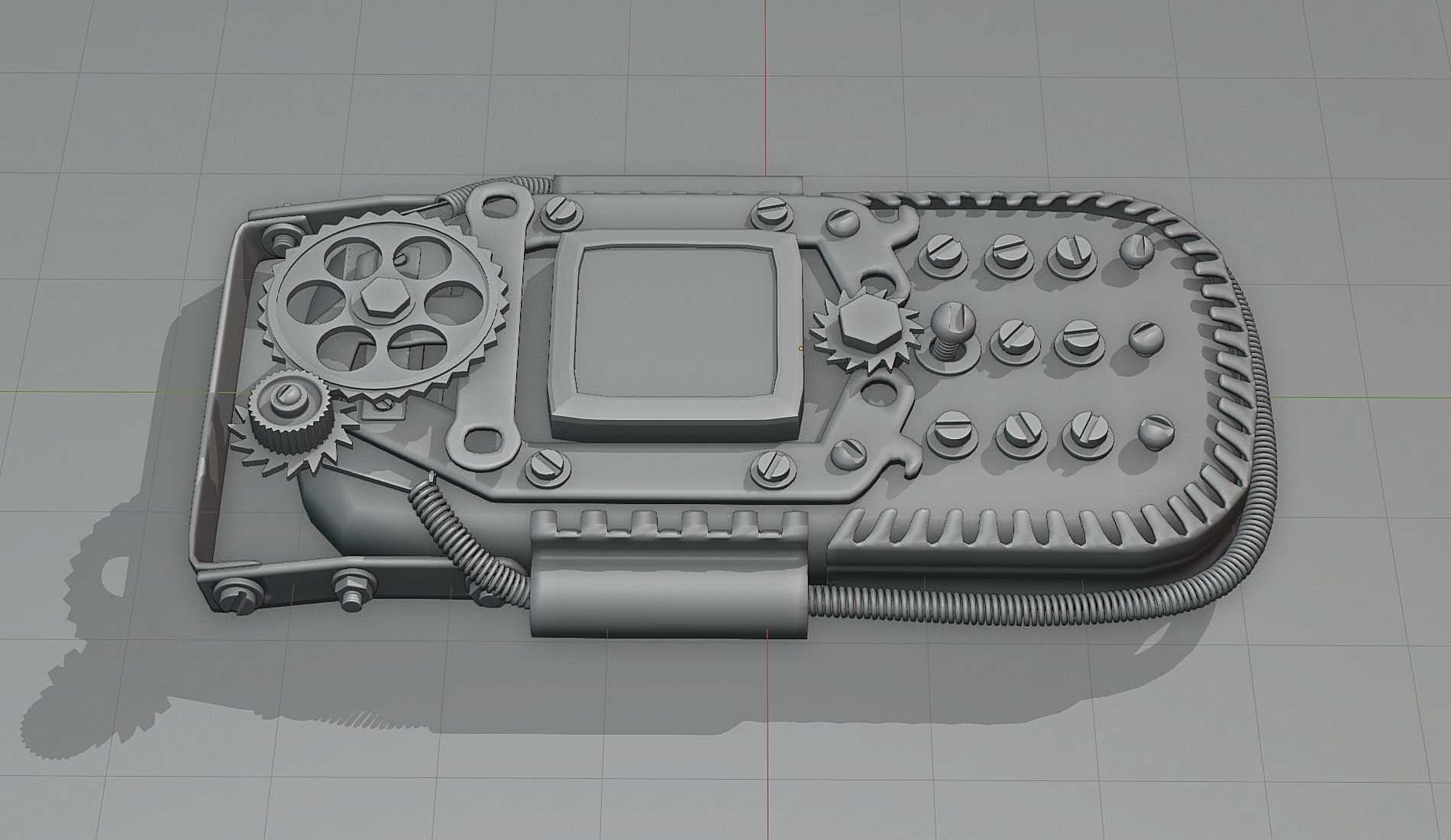 Push-button mobile phone in steampunk style 3D model | CGTrader