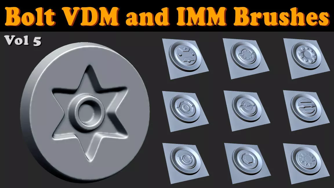10 Bolt VDM and IMM Brushes Vol 5 3D model | CGTrader