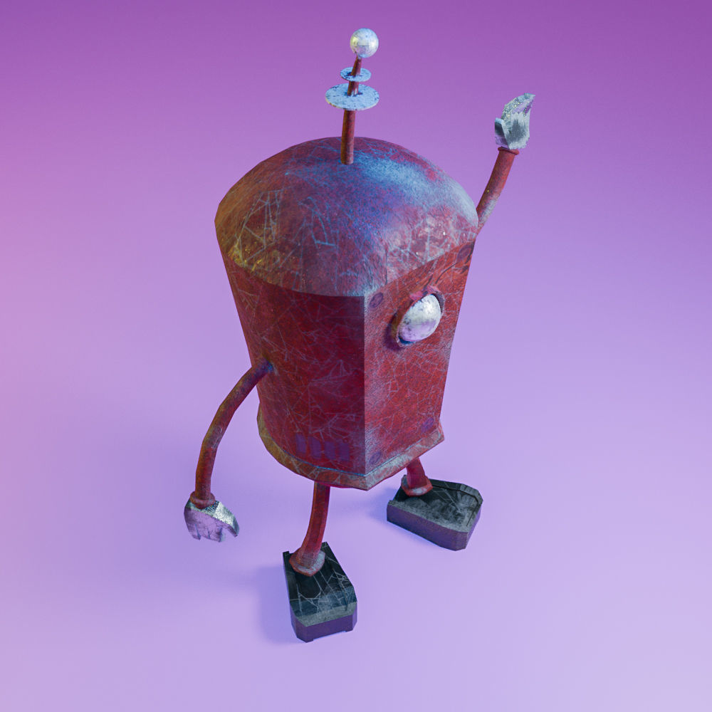 3D model 3d Robot character model design without rig VR / AR / low-poly ...
