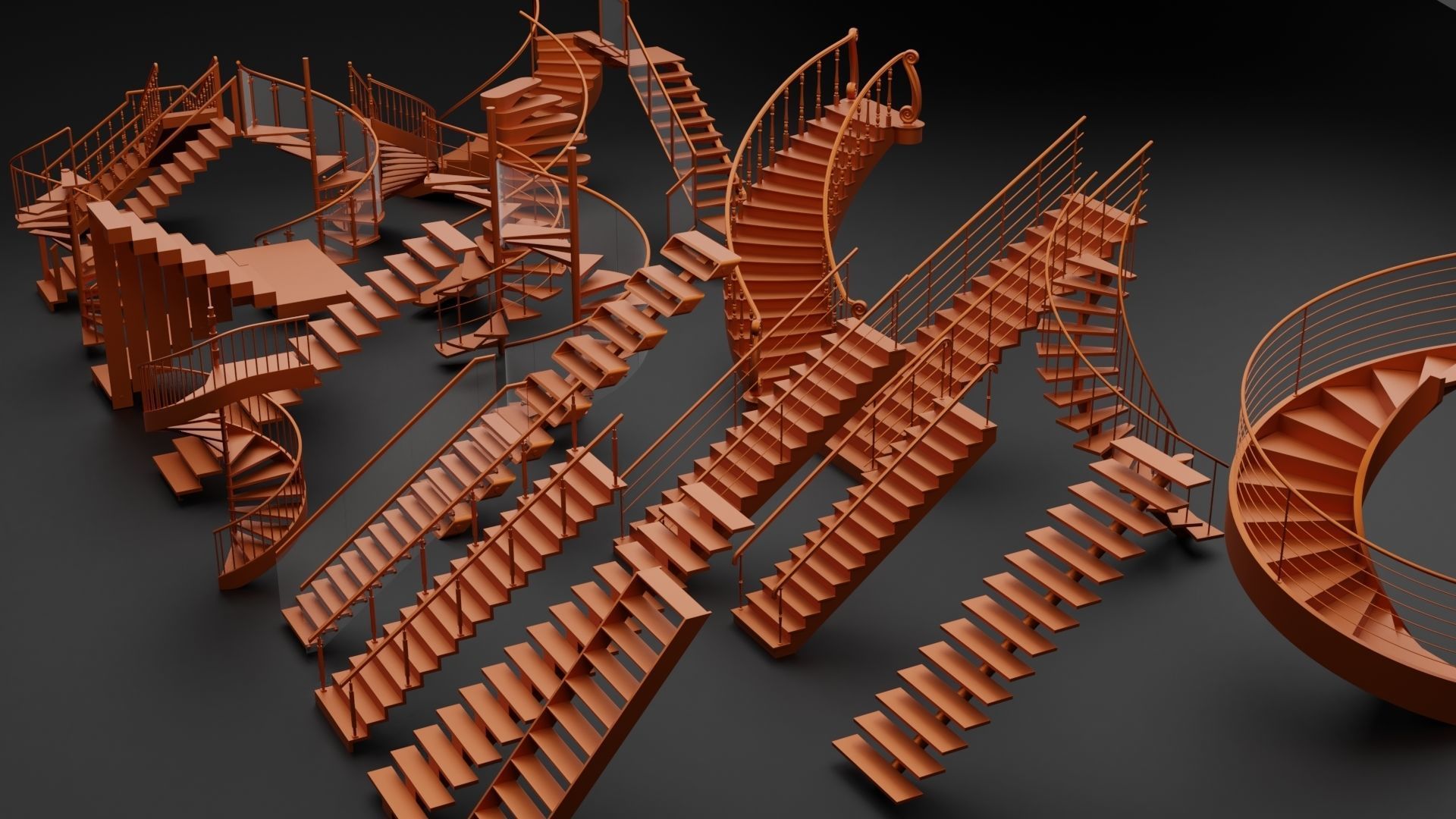 3D Stairs Kitbash 3D model | CGTrader