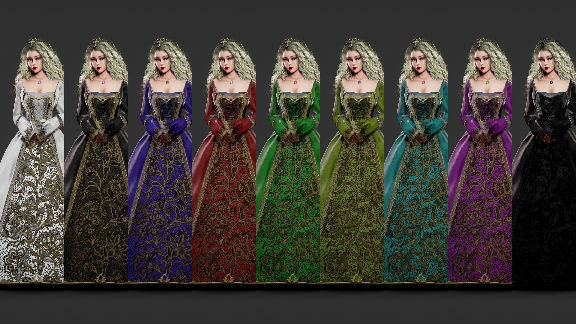 3D model Noble Lady VR / AR / low-poly rigged | CGTrader