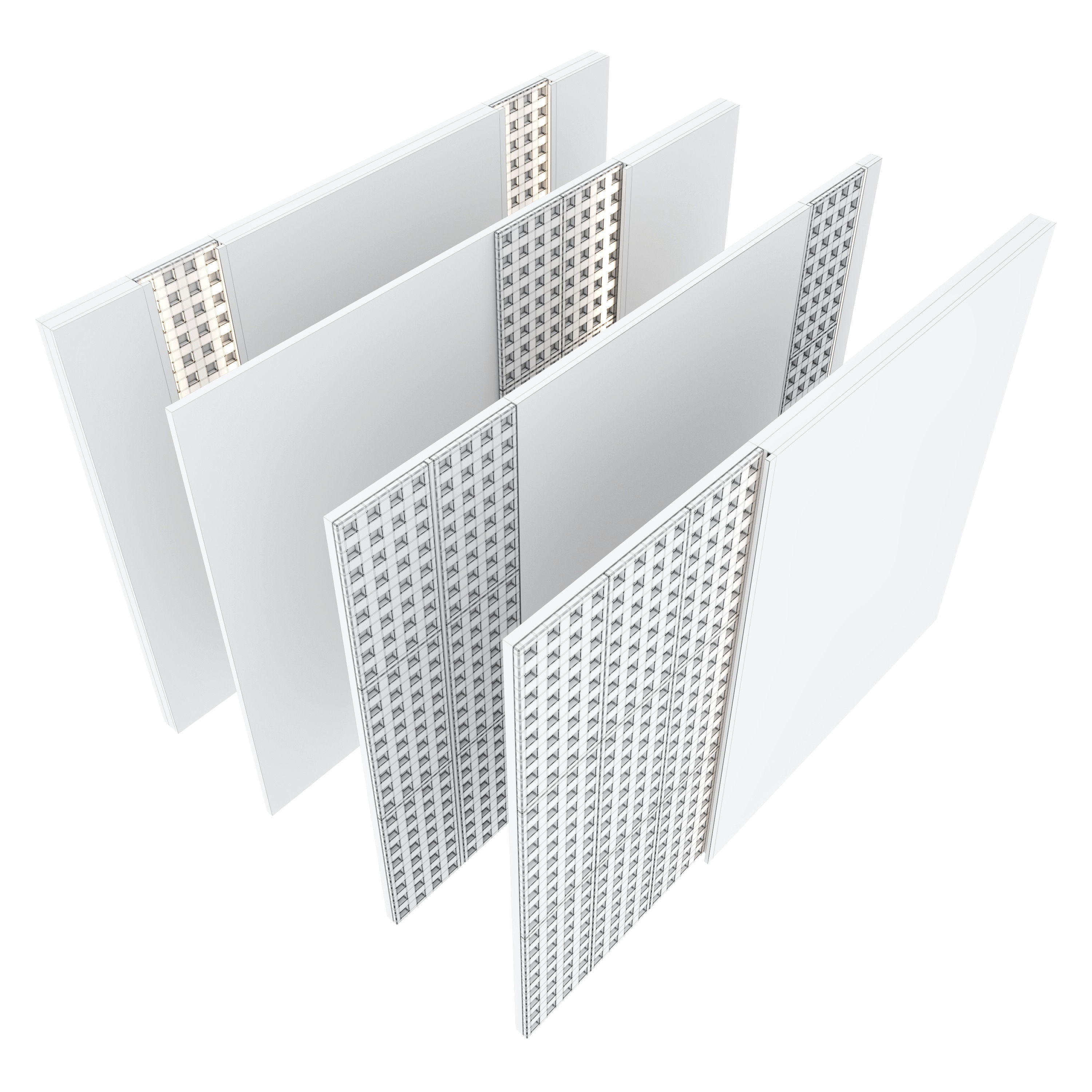 Decorative wall panel set 75 3D model | CGTrader