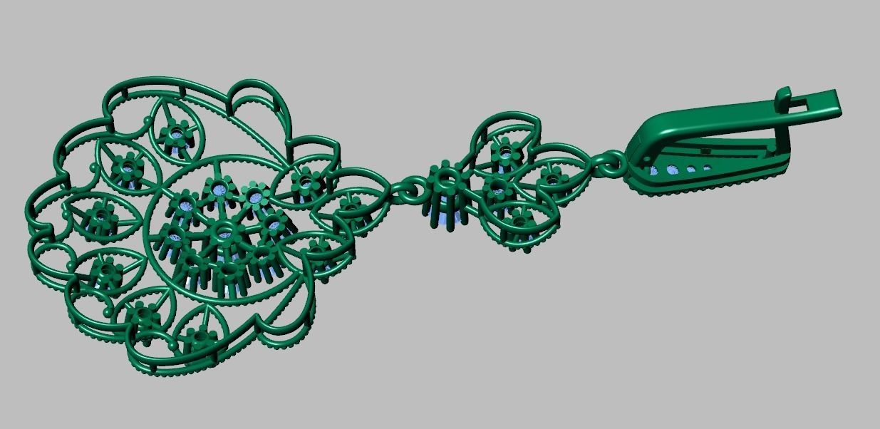 Earring 3D model 3D printable model 0102-49 free 3D model 3D printable ...