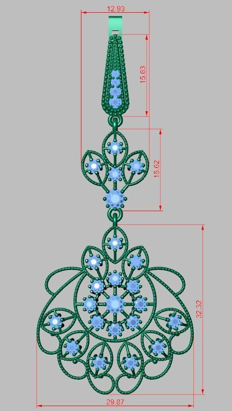 Earring 3D model 3D printable model 0102-49 free 3D model 3D printable ...