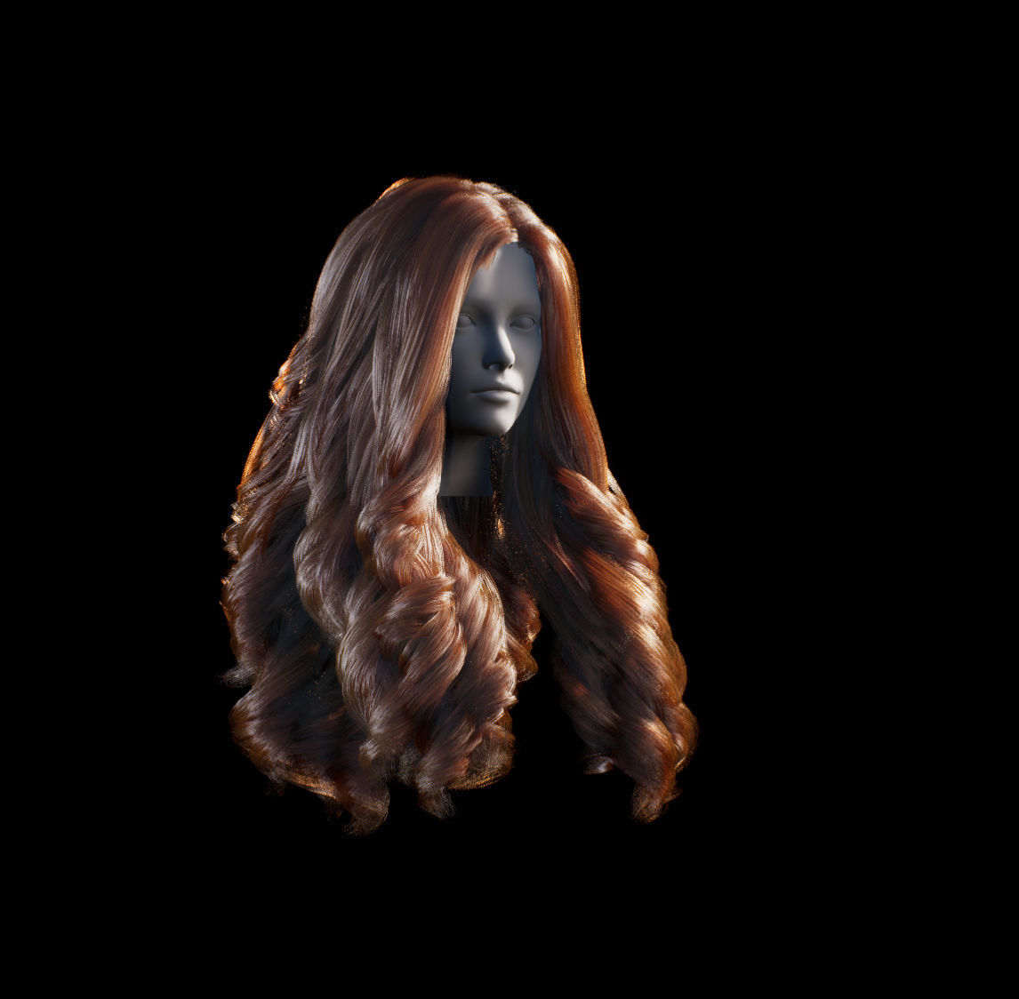 3D model Long female hair VR / AR / low-poly rigged | CGTrader