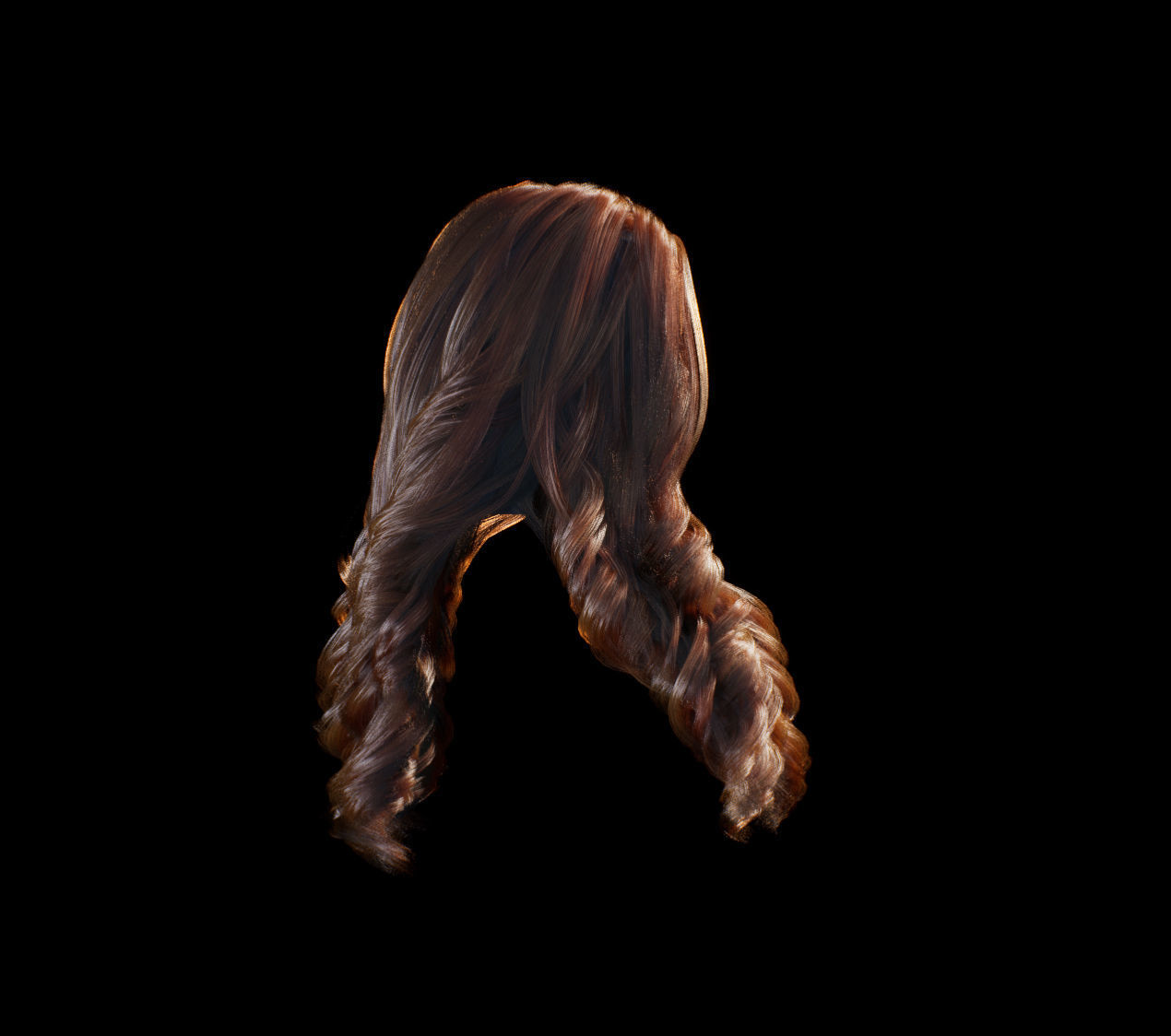 3D model Long female hair VR / AR / low-poly rigged | CGTrader