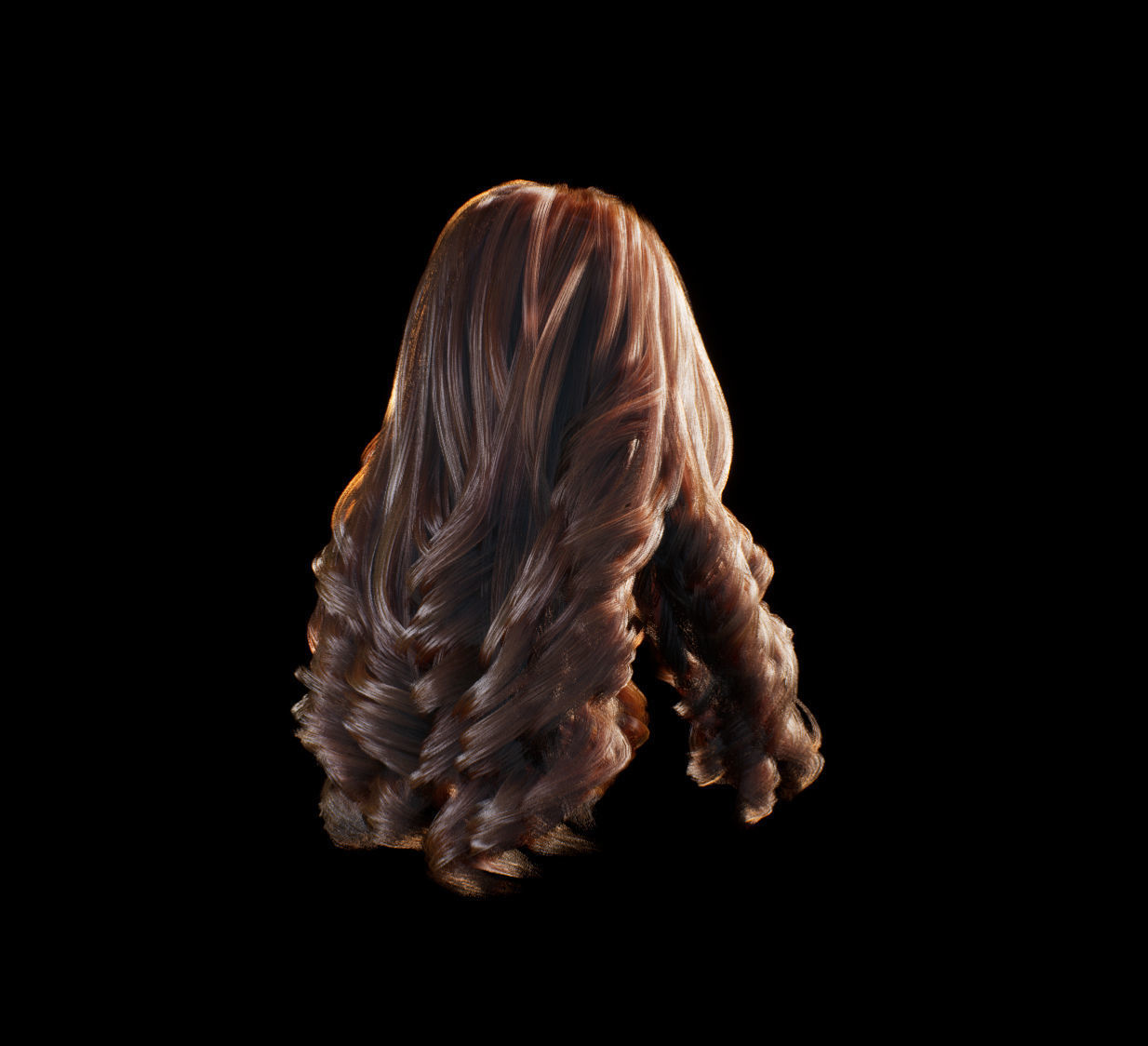 3D model Long female hair VR / AR / low-poly rigged | CGTrader
