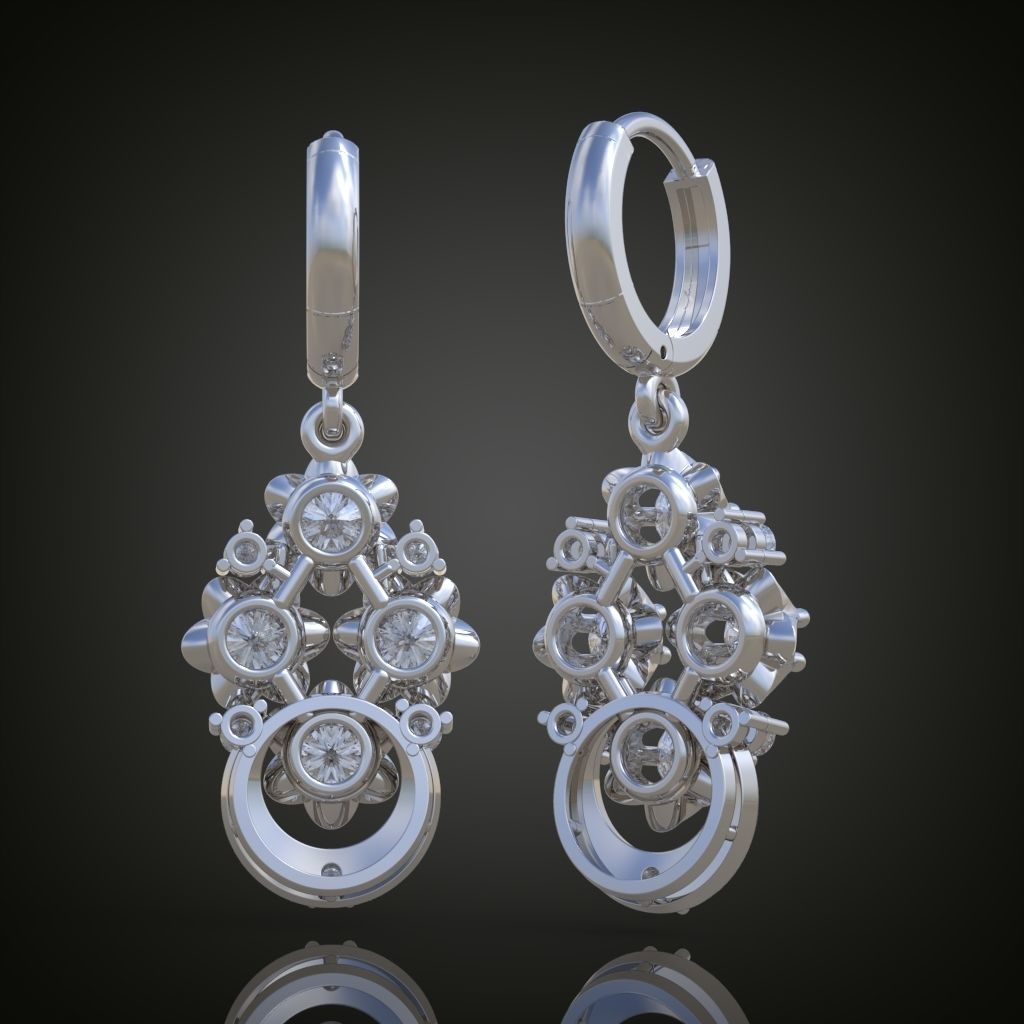 Earring 3D model 3D printable model 0107-10ol21n free 3D model 3D ...