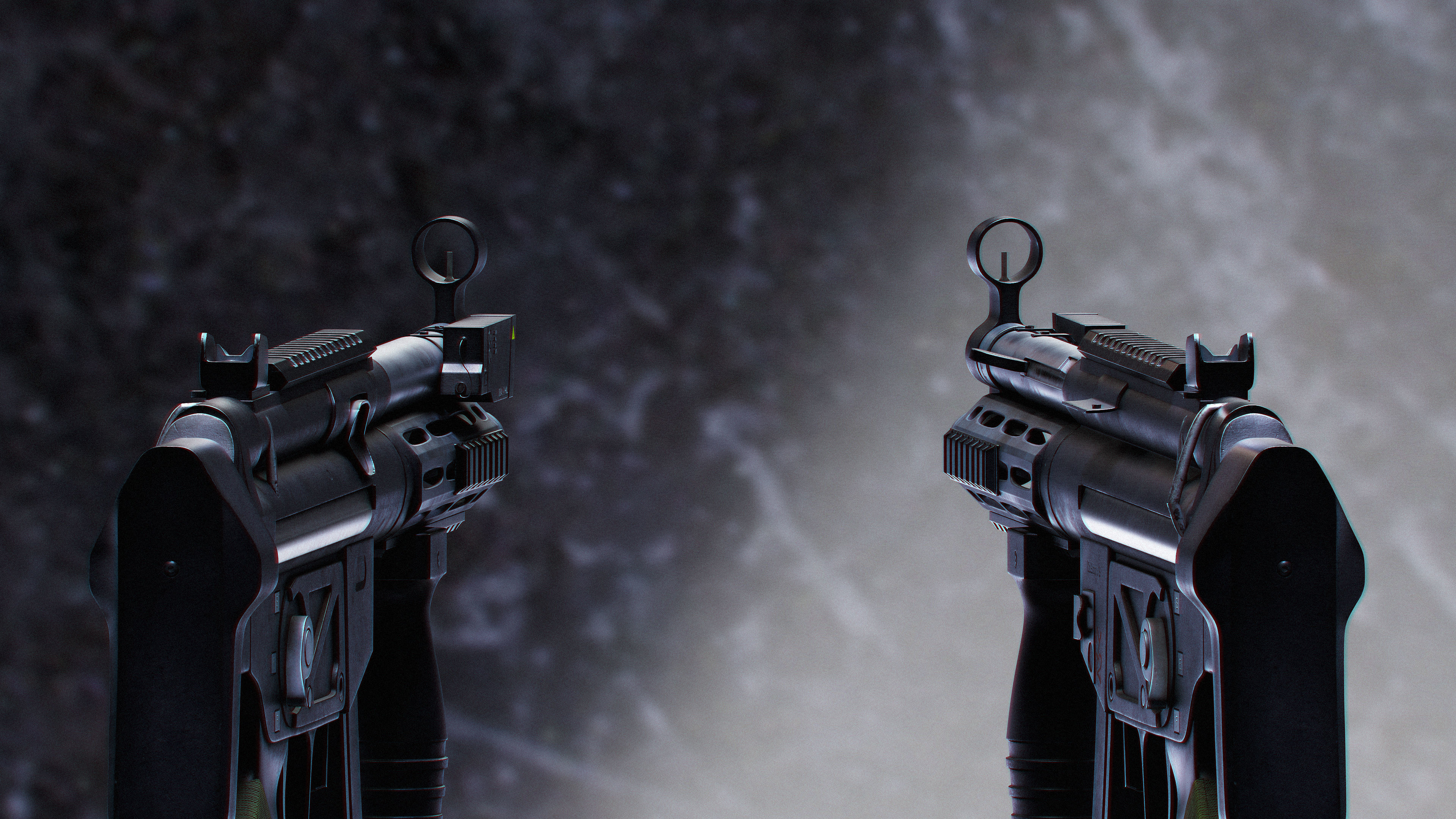 3D model Heckler and Koch MP5 smg weapon with attachments VR / AR / low ...