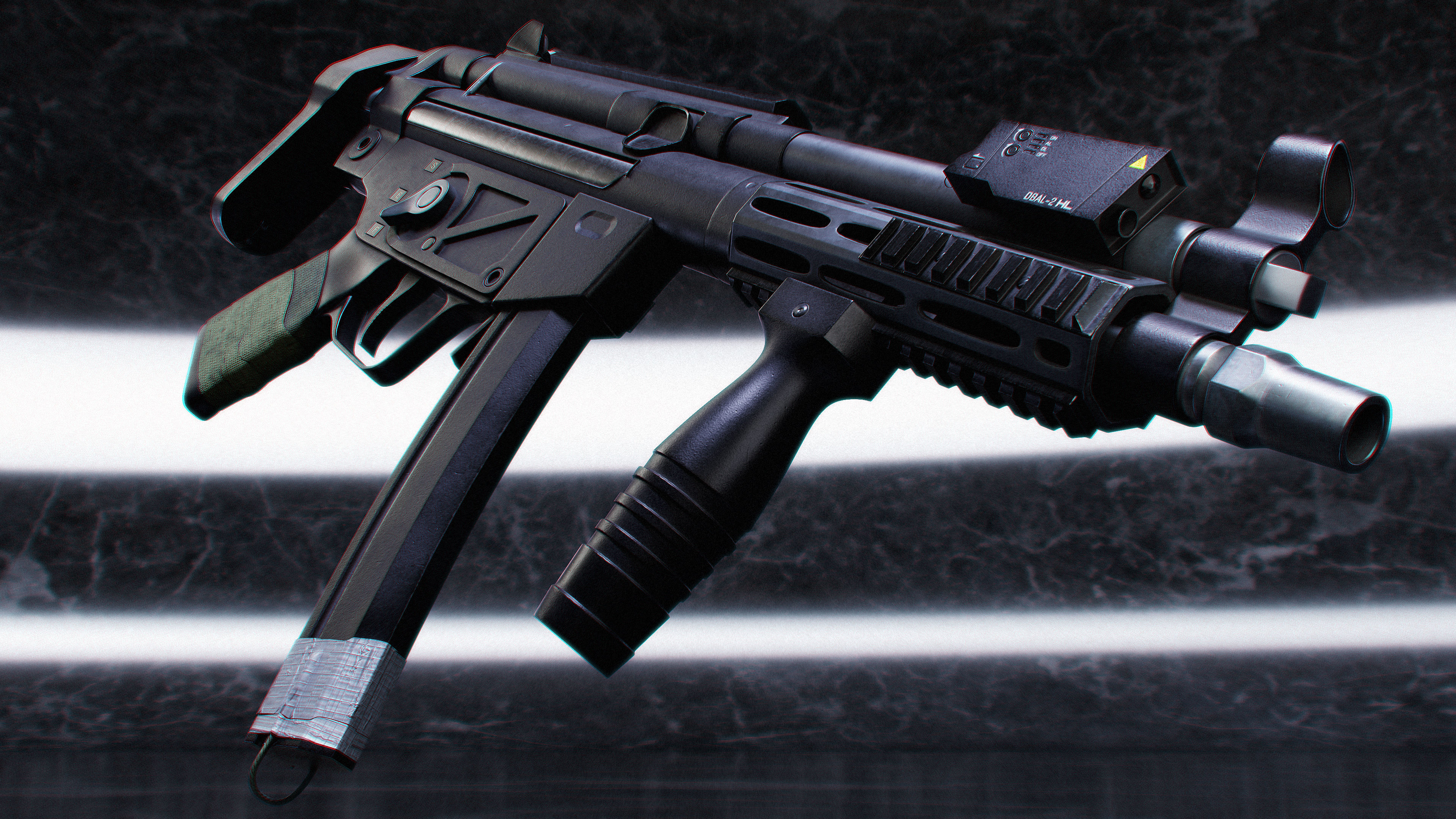 3D model Heckler and Koch MP5 smg weapon with attachments VR / AR / low ...