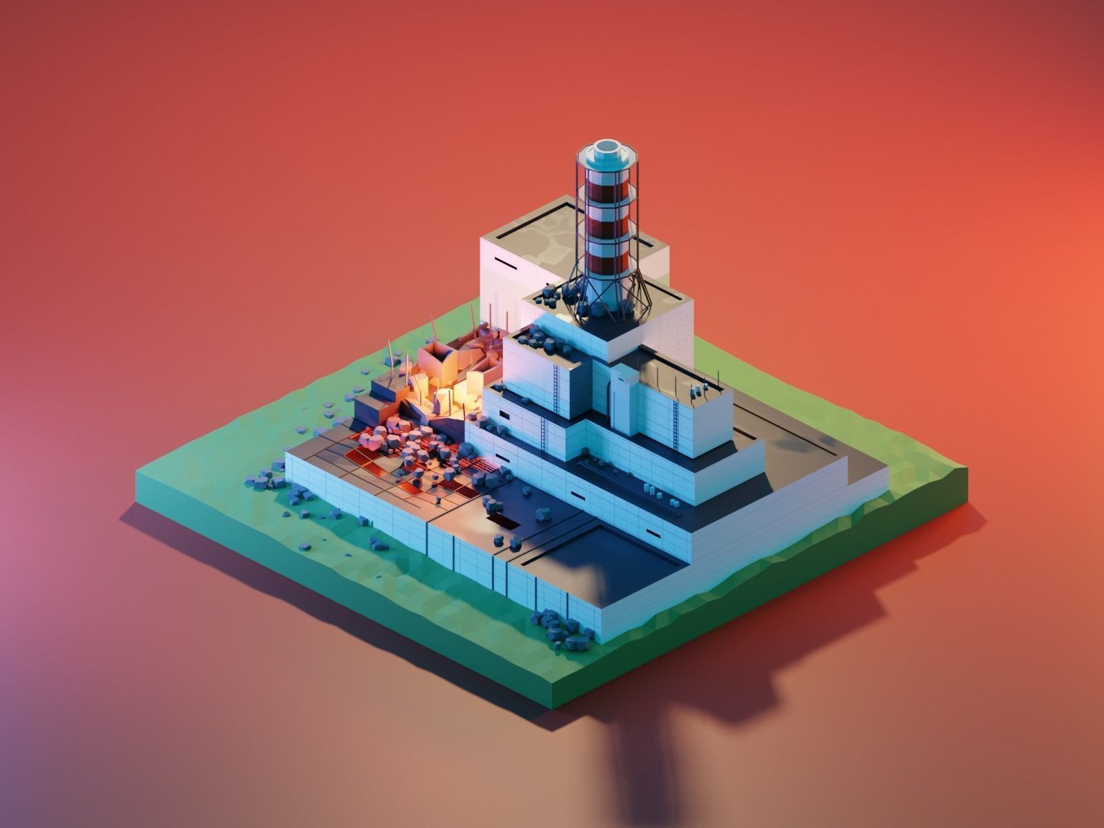 3D model chernobyl 3D Model Render in blender VR / AR / low-poly | CGTrader