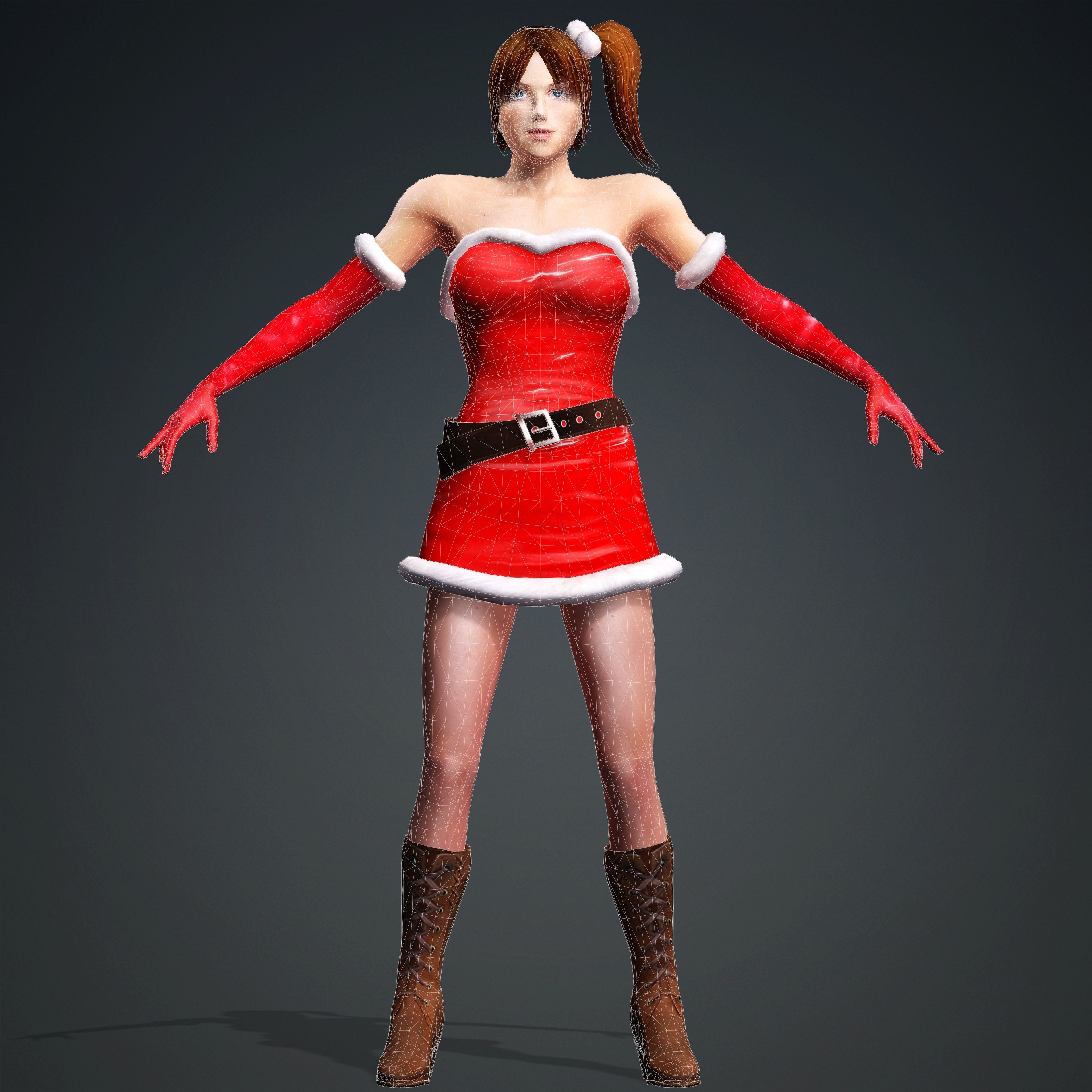 Santa Female free VR / AR / low-poly 3D model animated rigged | CGTrader