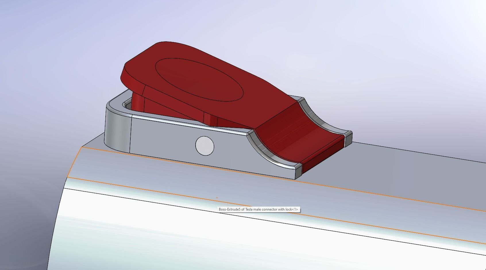 Tesla male connector with button lock mechanism size matching 3D model ...