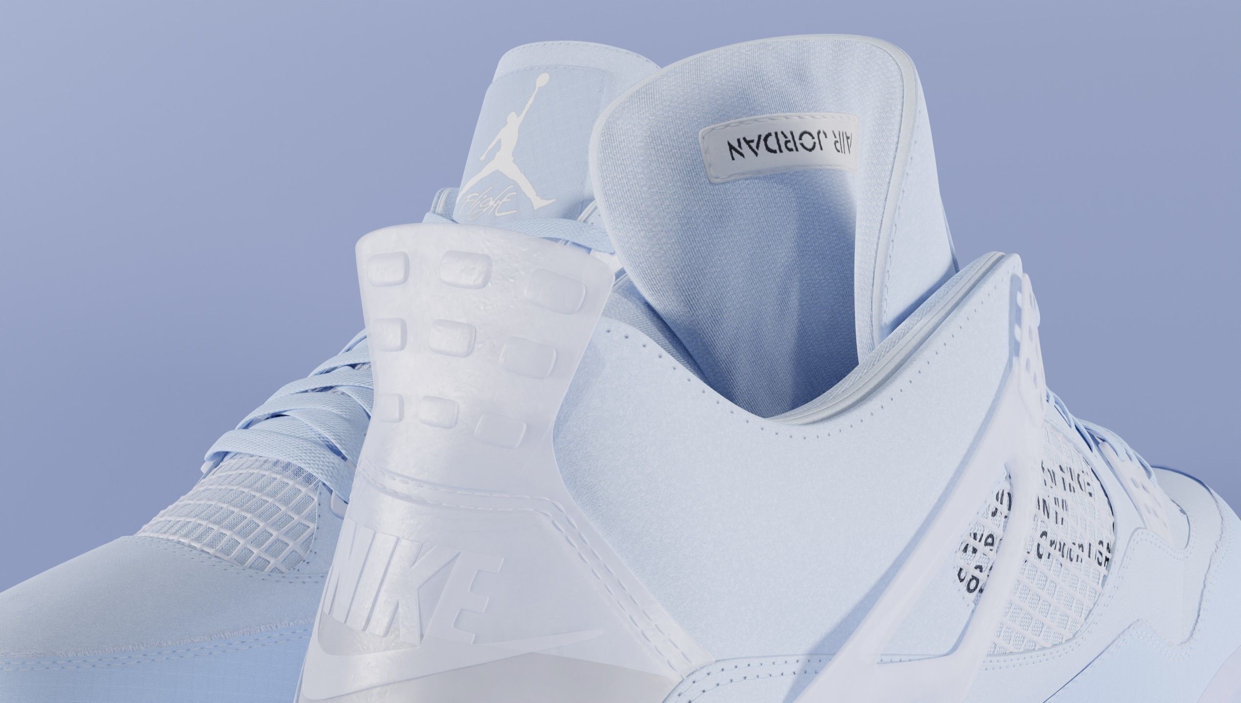 3D model Jordan 4 Off White Blue VR / AR / low-poly | CGTrader