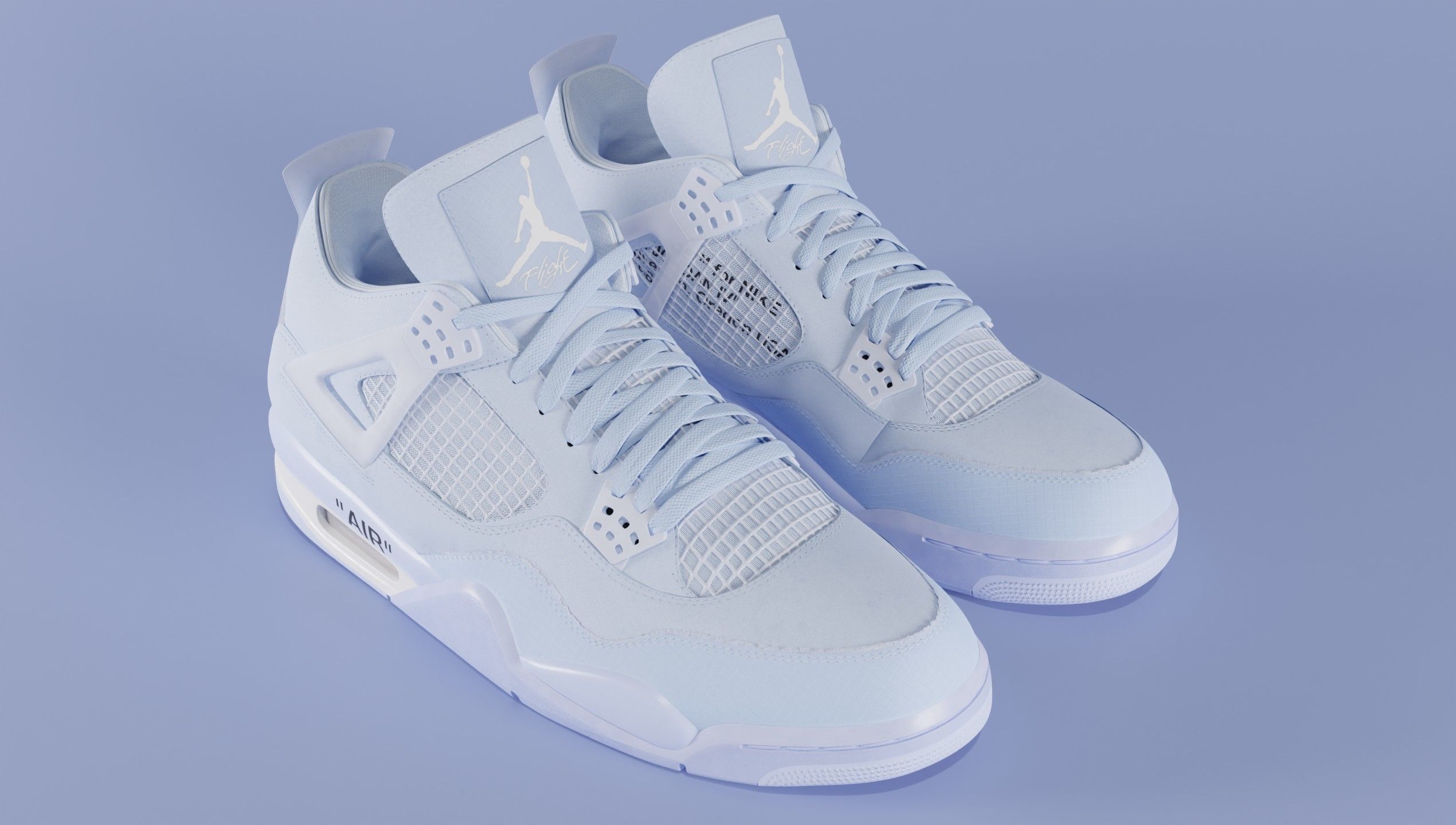 3D model Jordan 4 Off White Blue VR / AR / low-poly | CGTrader