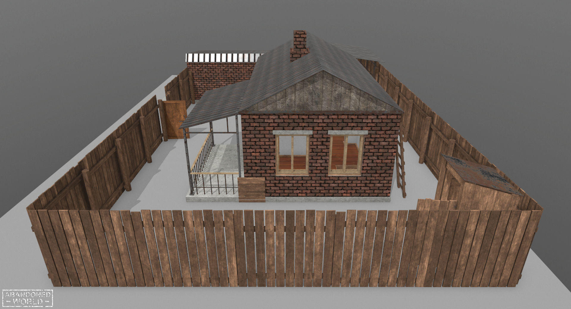 3D model Brick House with Garage VR / AR / low-poly | CGTrader