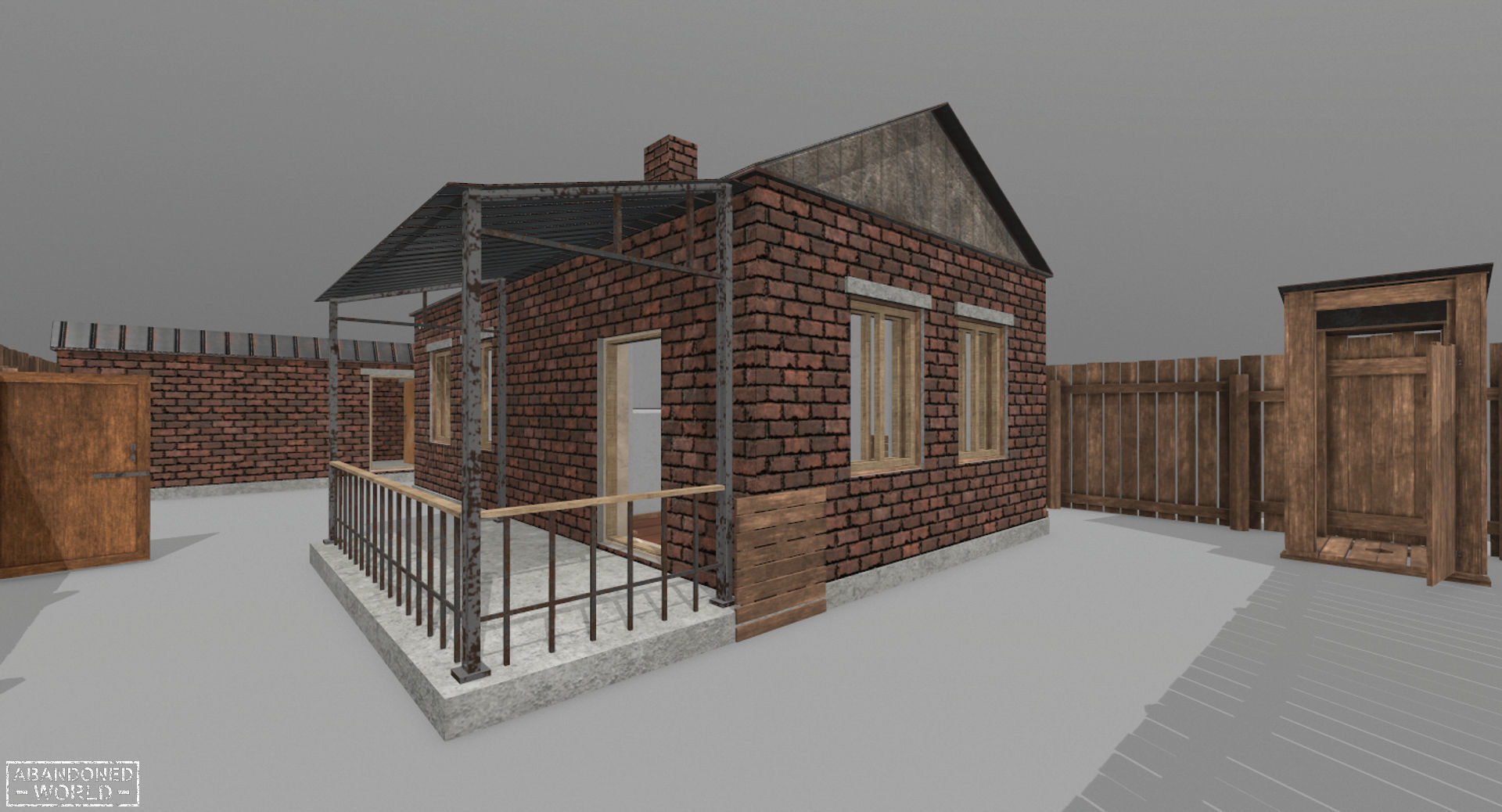 3D model Brick House with Garage VR / AR / low-poly | CGTrader