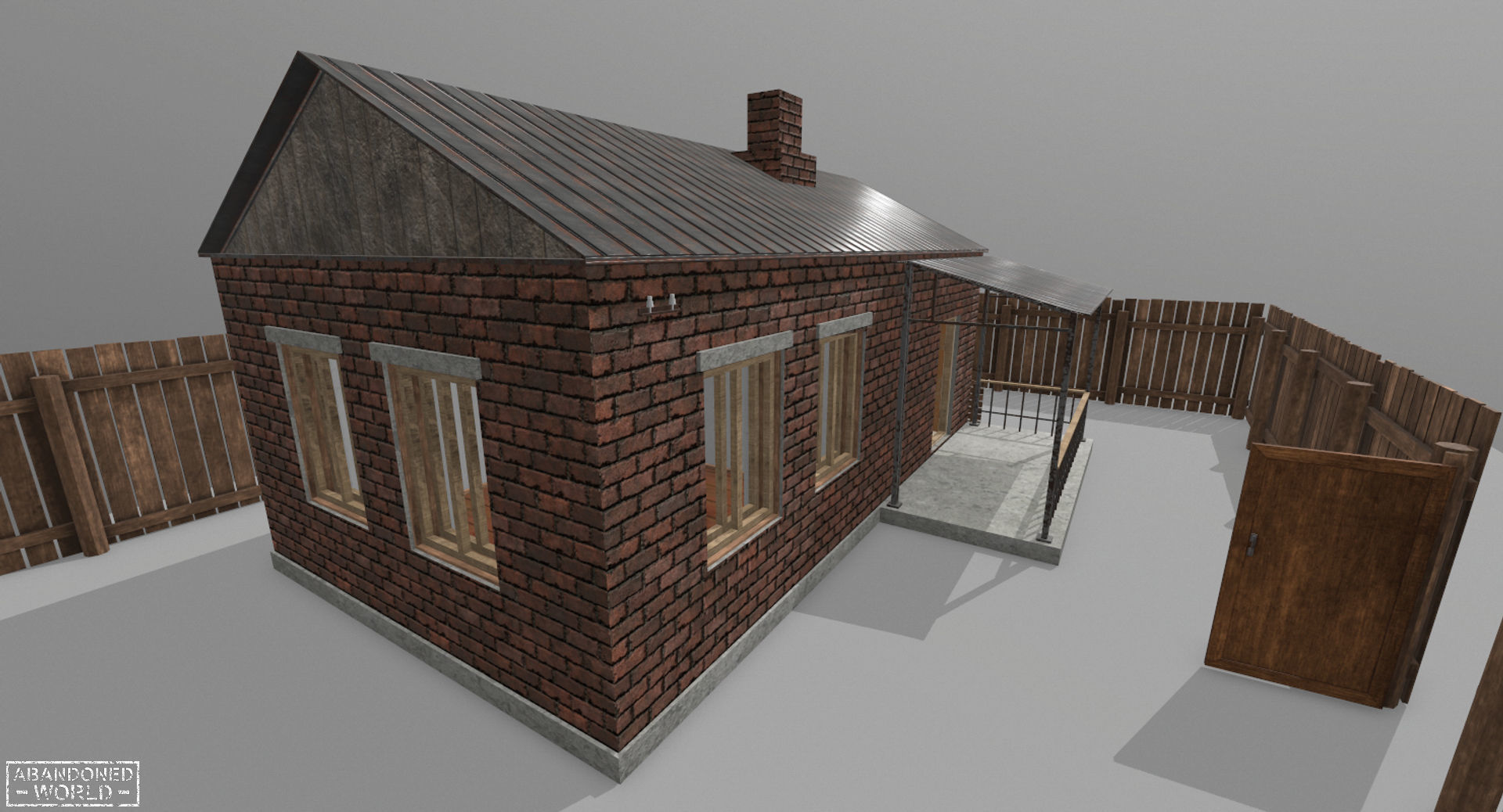 3D model Brick House with Garage VR / AR / low-poly | CGTrader