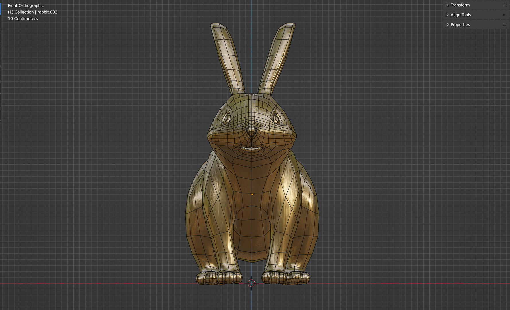 3D model Rabbit Matte Gold VR / AR / low-poly | CGTrader