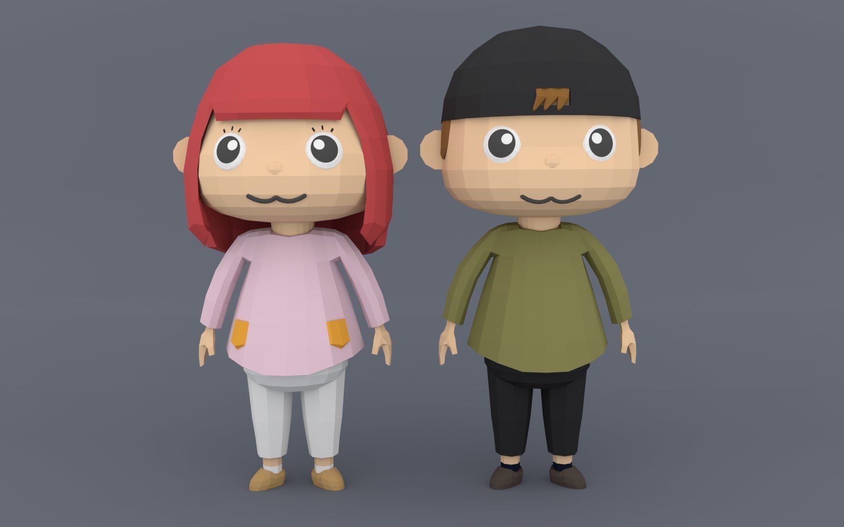 3d Model Low Poly Cartoon Character Youth Vr Ar Low Poly Cgtrader