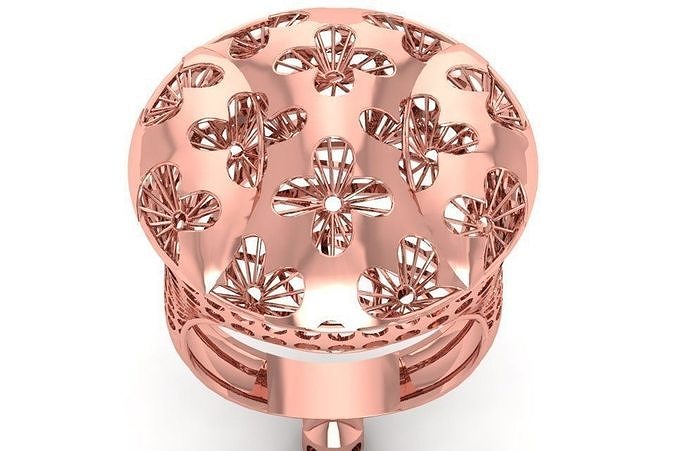 Vintage Filigree Ring STL OBJ FBX Renders Details 3D model 3D printable ...