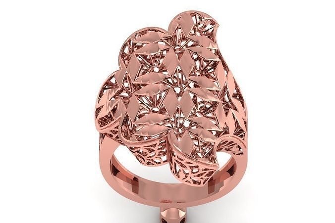 Vintage Filigree Ring STL OBJ FBX Renders Details 3D model 3D printable ...