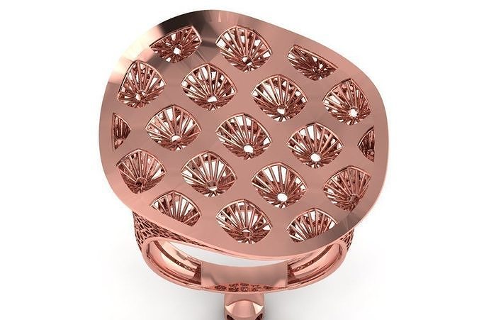 Long Filigree Ring STL OBJ FBX Renders Details 3D model 3D printable ...