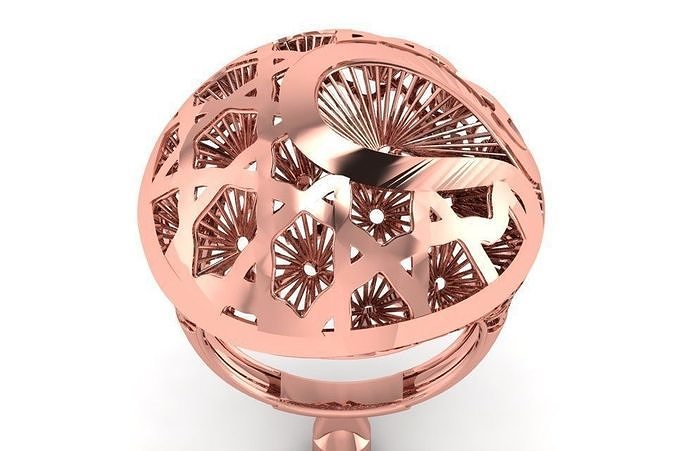 Long Filigree Ring STL OBJ FBX Renders Details 3D model 3D printable ...