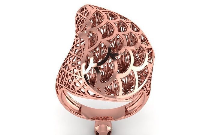 Vintage Long Filigree Ring STL OBJ FBX Renders Details 3D model 3D ...