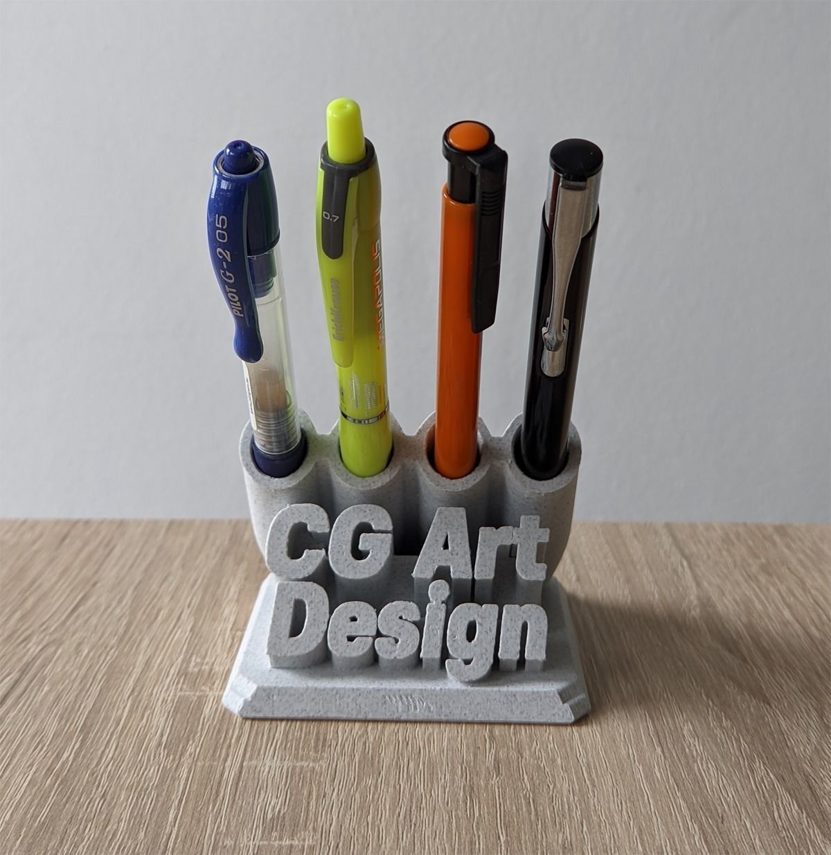 Printable Sweeping Text Plate With Pen Holder 3D model 3D printable ...