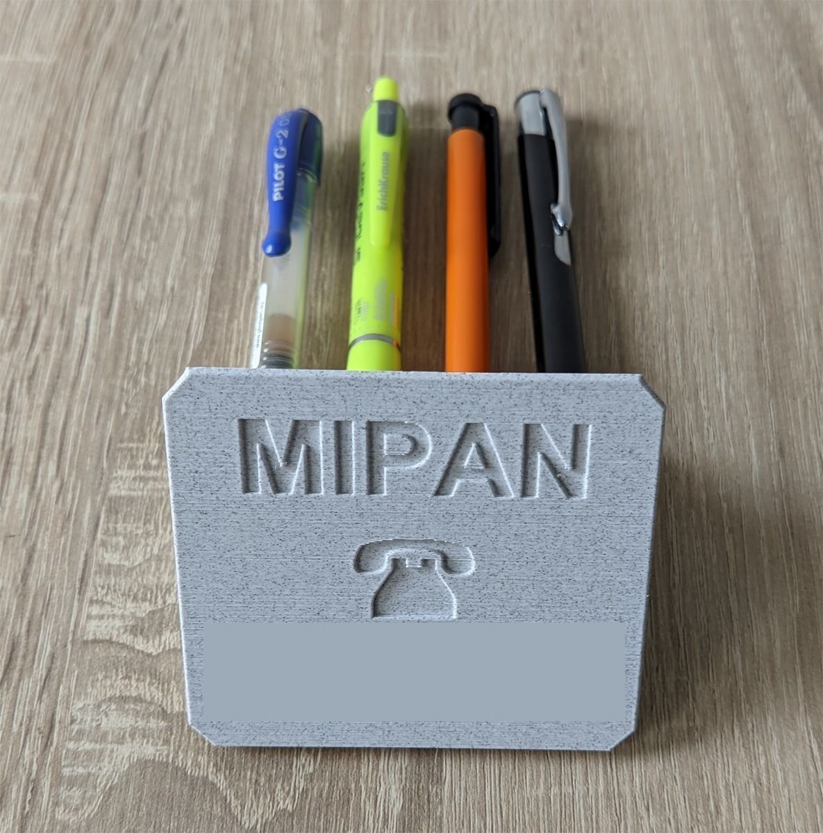Printable Sweeping Text Plate With Pen Holder 3D model 3D printable ...