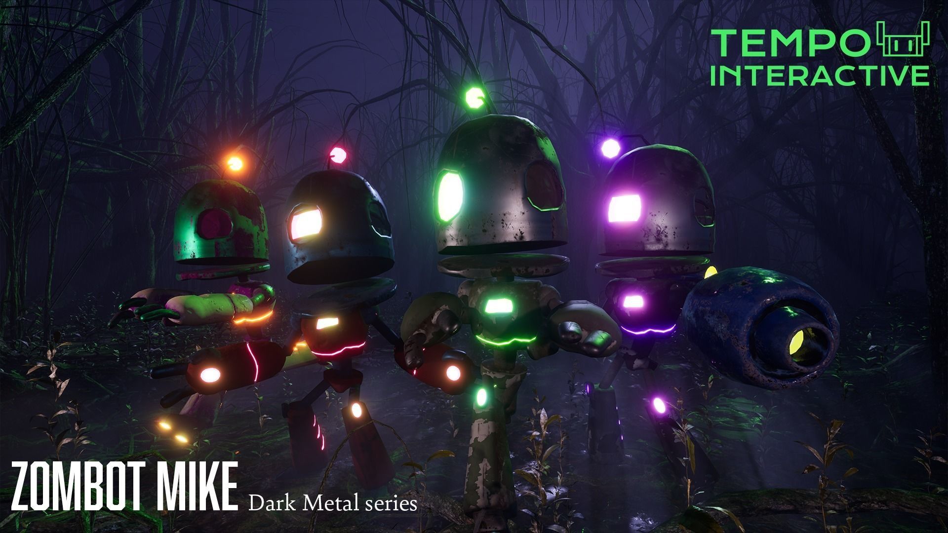 3D model Zombie Robot Mike - Dark Metal Series VR / AR / low-poly ...