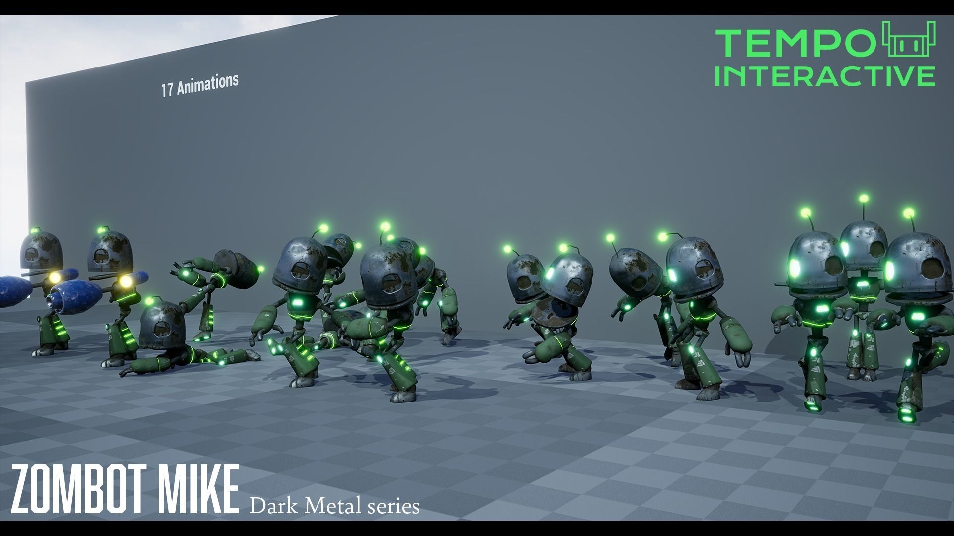 3D model Zombie Robot Mike - Dark Metal Series VR / AR / low-poly ...