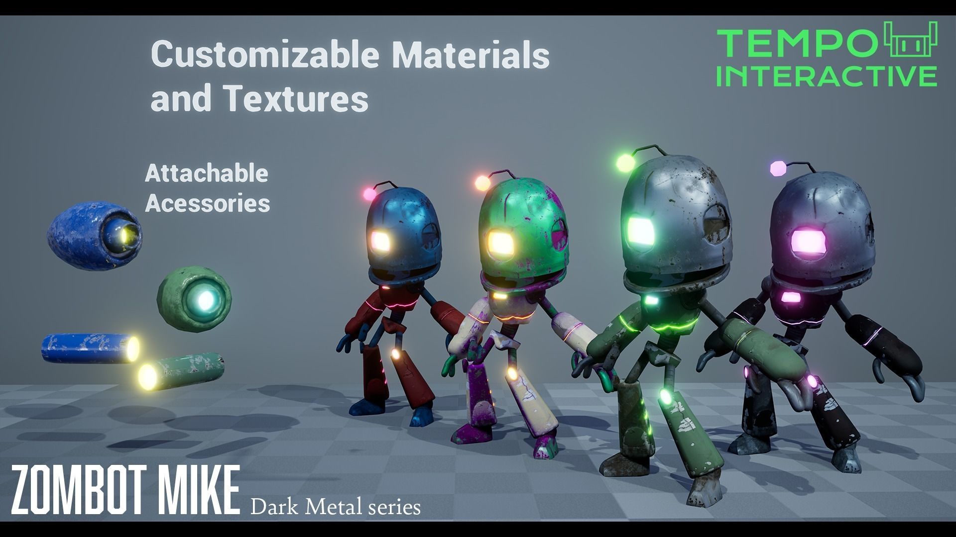 3D model Zombie Robot Mike - Dark Metal Series VR / AR / low-poly ...