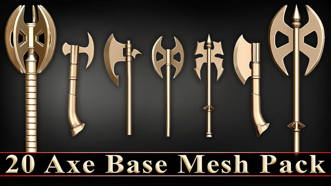 3D model 20 Axe Base Mesh Pack VR / AR / low-poly | CGTrader