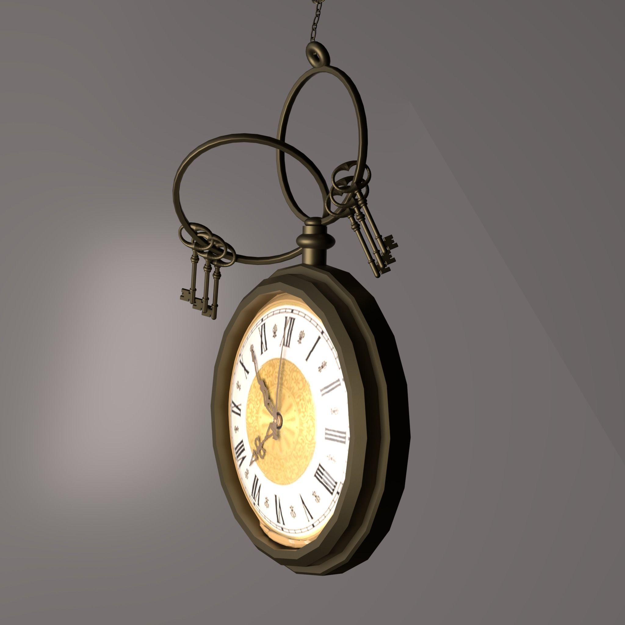 Roman numbers Pocket clock 3d model 3D model | CGTrader