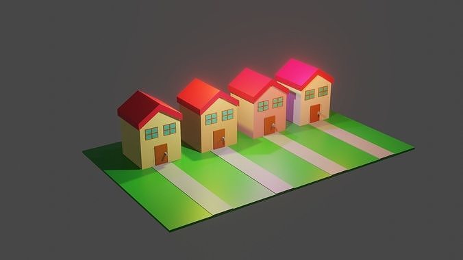Free low poly simple house for free game asset free VR / AR / low-poly ...