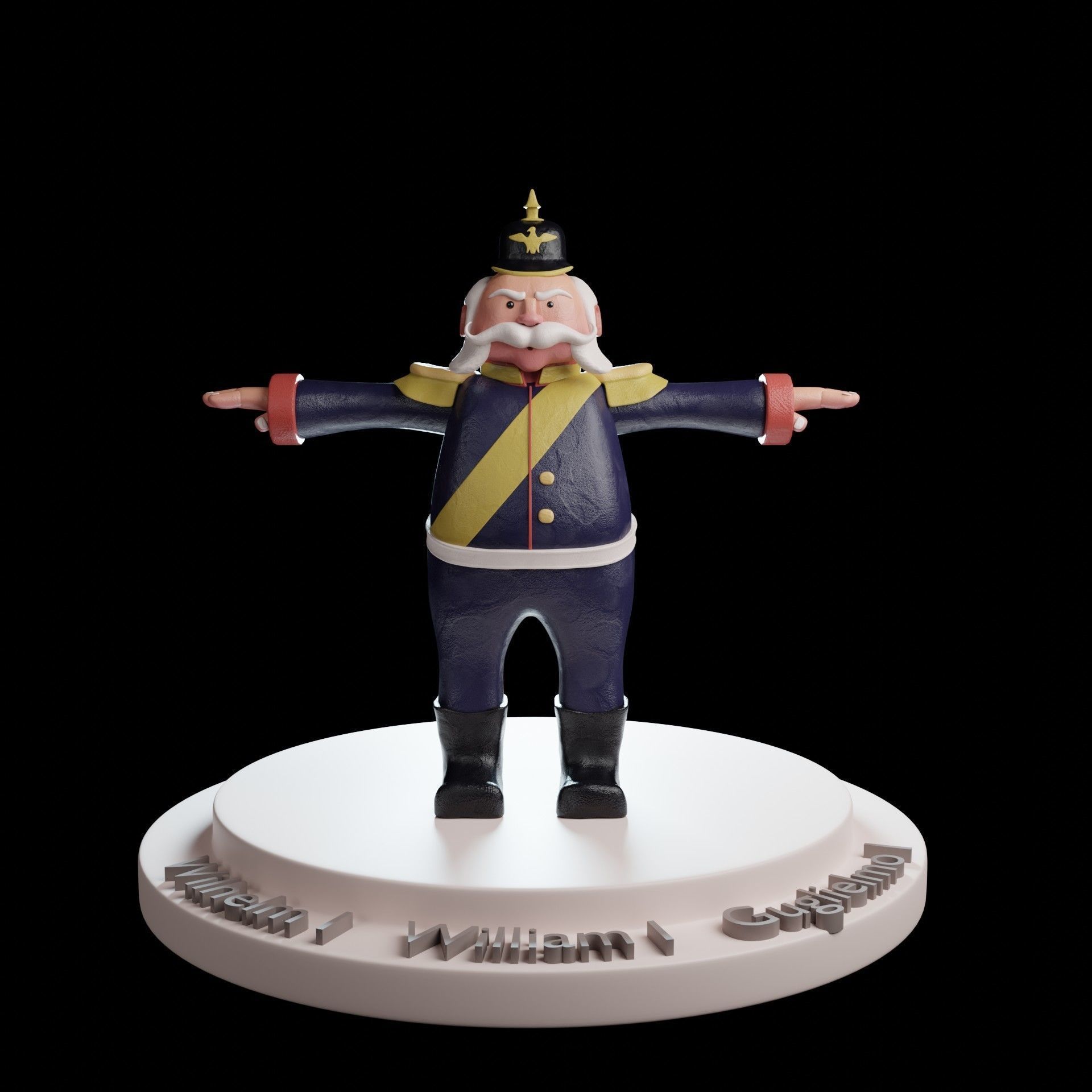 Stylized 3d William I of Prussia free VR / AR / low-poly 3D model ...