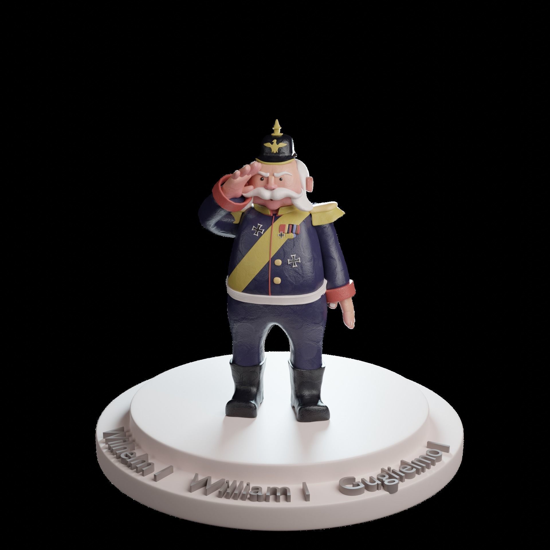 Stylized 3d William I of Prussia free VR / AR / low-poly 3D model ...