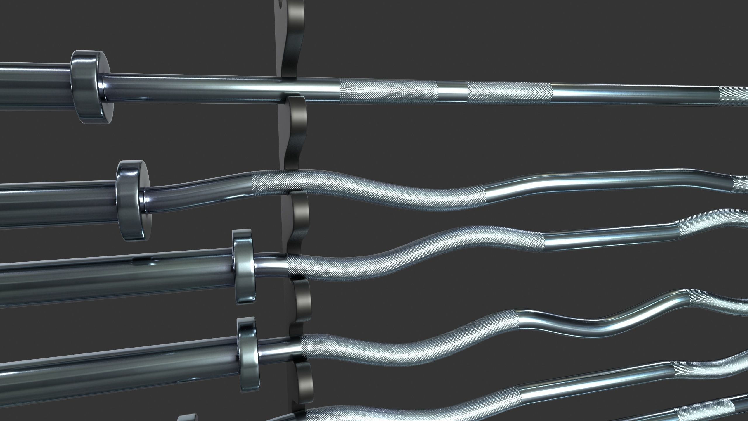 Wall Mounted Barbell 3D model | CGTrader