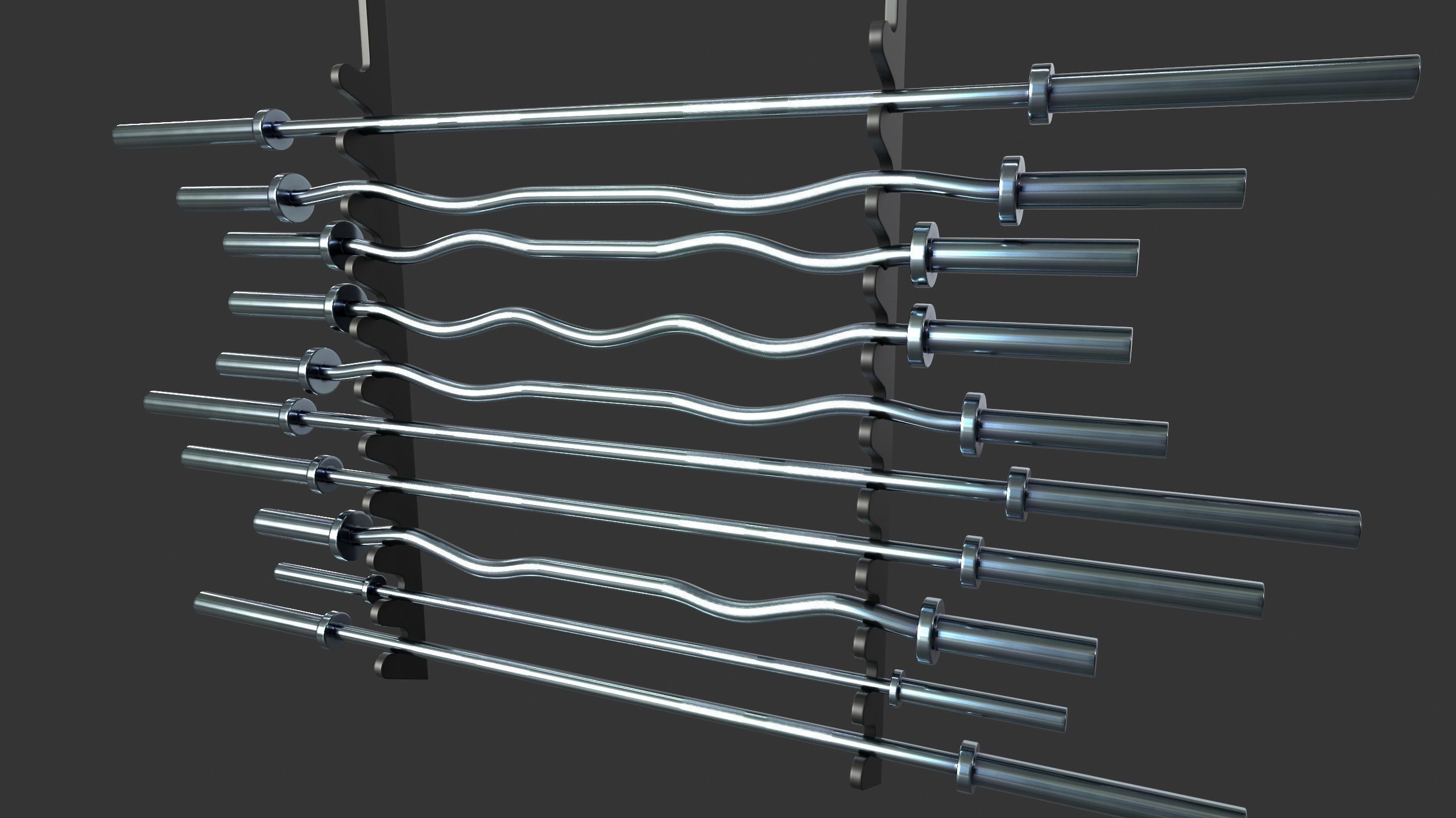 Wall Mounted Barbell 3D model | CGTrader