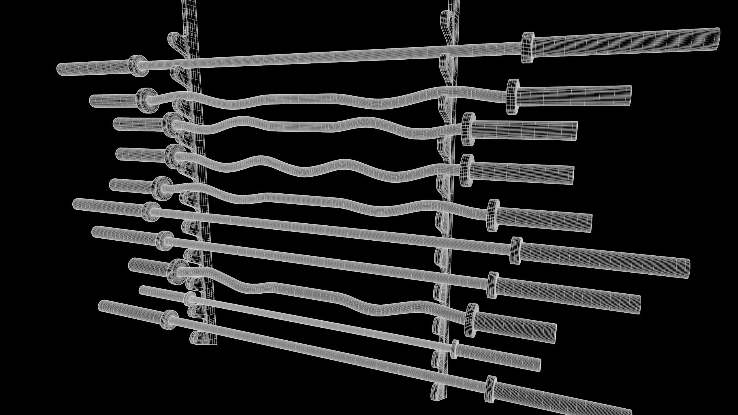 Wall Mounted Barbell 3D model | CGTrader